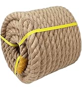 Natural Jute Rope - 1.5 Inch × 50 Feet - Thick Hemp Rope for Docks ...