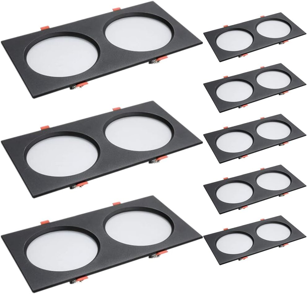 WFCMJ 8 Pack Rectangular Recessed Ceiling Downlights White/Black 7W * 2 ...