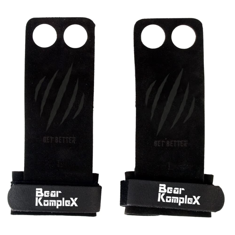 Bear KompleX 2 Hole Leather Hand Grips for Home Workouts Like Pull-ups, Weightlifting, WODs with ...