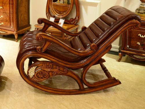 Rajasthani Arts & Craft Wooden Hand Carved Antique Royal Rocking Chair ...