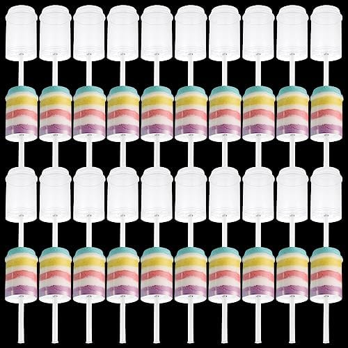 Amazon.com: SHUESS 40 Pack Clear Cake Pop Shooter Round Push Pop Cake ...
