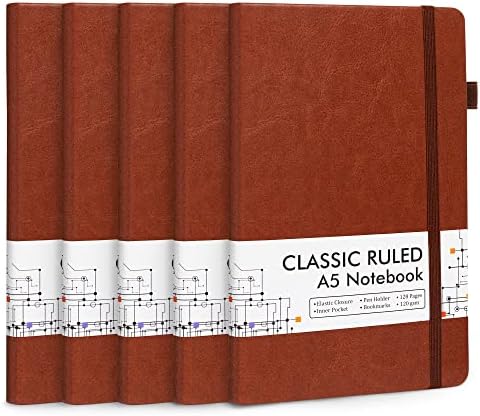 Amazon.com : Dynta Hardcover A5 Lined Journal Notebook, 7Packs Medium ...