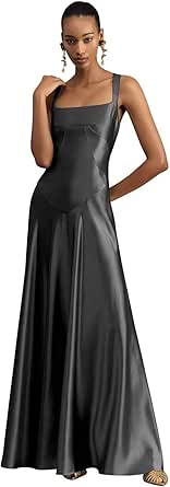 Amazon.com: VKHK Long Satin Bridesmaid Dresses for Women Summer Corset ...