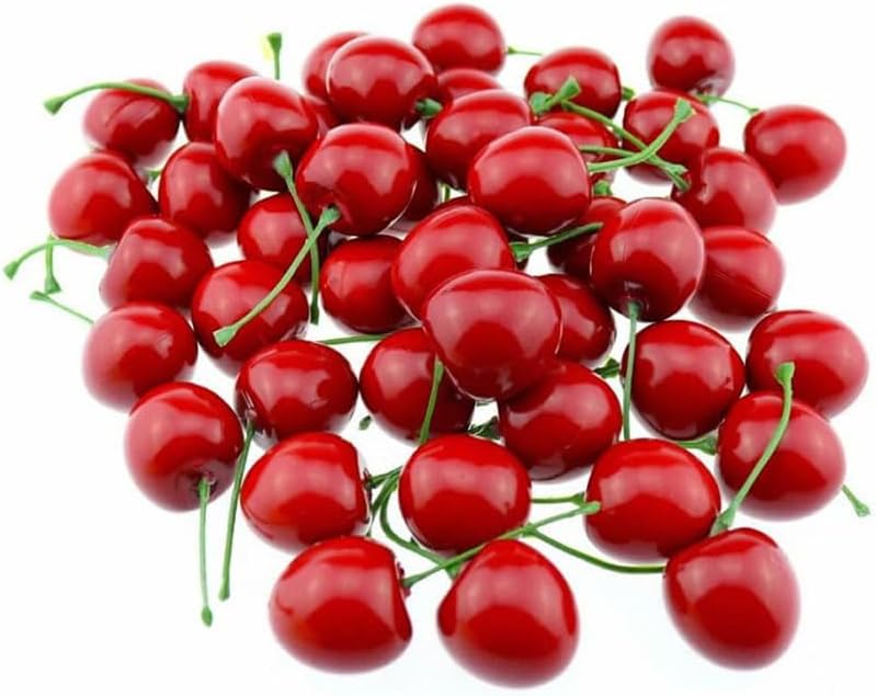 Amazon.com: 20Pcs Red Artificial Cherries, Fake Cherry Model Lifelike ...