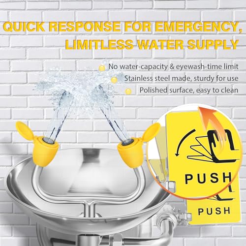Snapklik.com : CGOLDENWALL Eye Wash Station Wall Mount Eyewash Station ...