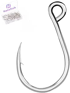 Amazon.com : Natufish Inline Single Hooks 25Pcs Fishing in line Hooks for Treble Hook ...
