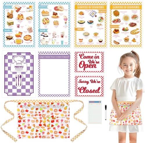 Amazon.com: 7 Pieces Restaurant Server Play Toys Set Pretend Play ...