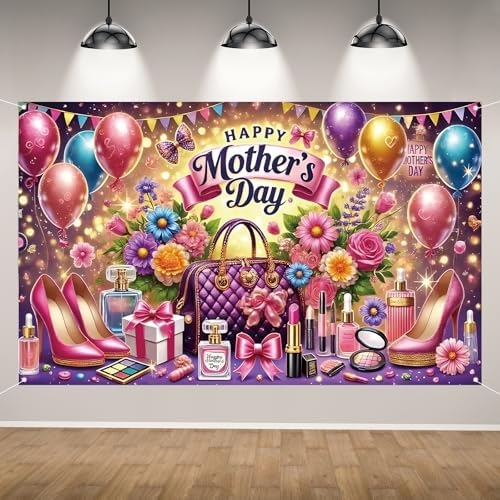 Amazon.com : Happy Mothers Day Backdrop for Photography Happy Mother's ...