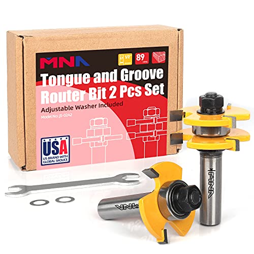 Snapklik.com : Tongue And Groove Set Of 2 Pieces 1/2 Inch Shank Router Bit