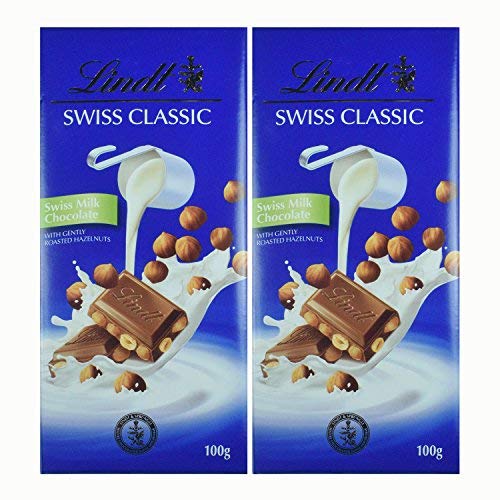 Lindt Swiss Classic Chocolate, Hazelnut, 100g (Pack of 2) Free Silver ...