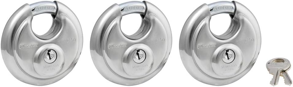 Master Lock 40TRI Shrouded Stainless Steel Disk Padlock with 2-3/4 ...