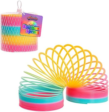 ADORBE 1 Pc Jumbo 5"/13cm Slinky Rainbow Spring Toy | Vibrant Colors ...