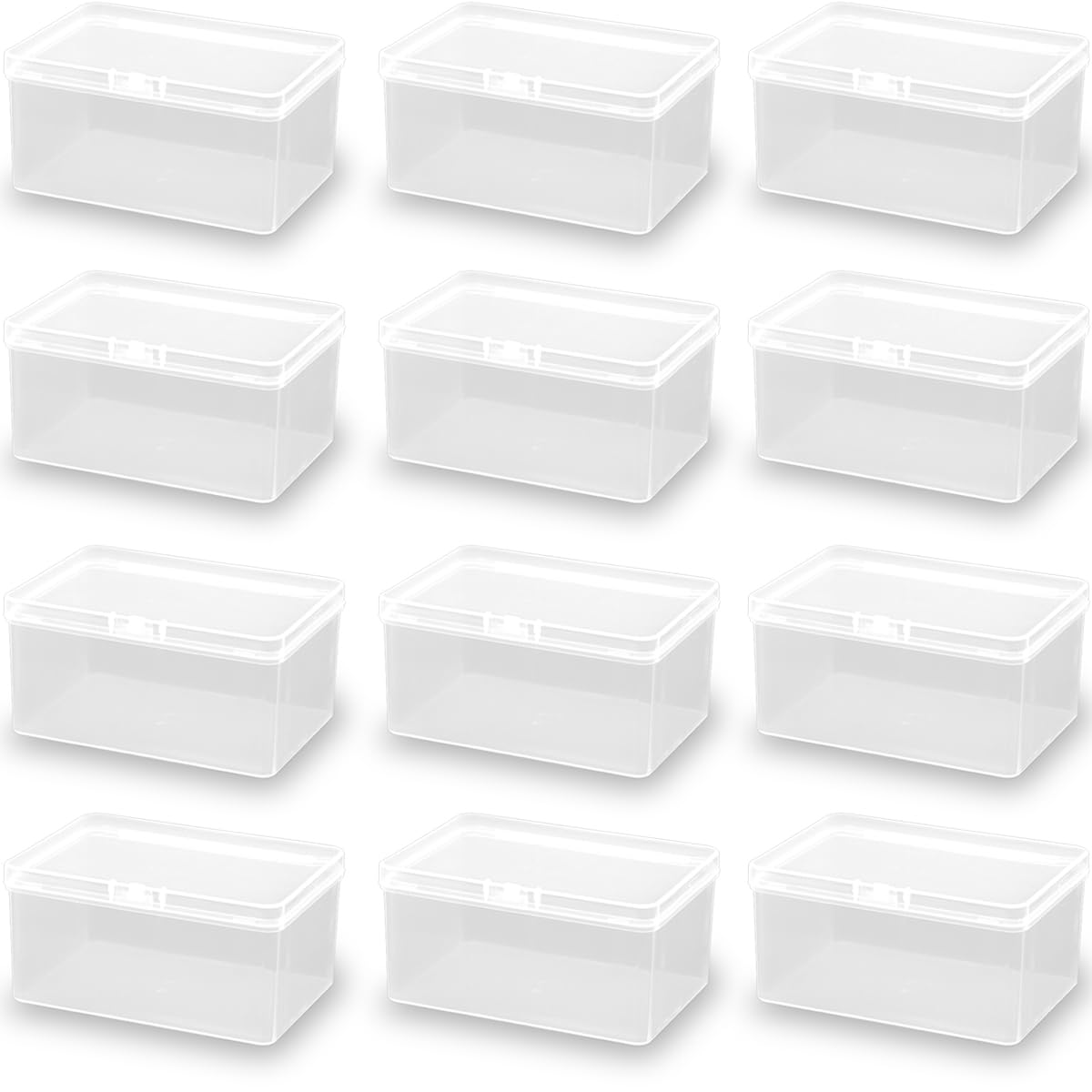 Amazon.com: 12 Packs Rectangle Plastic Clear Storage Containers Box (4. ...