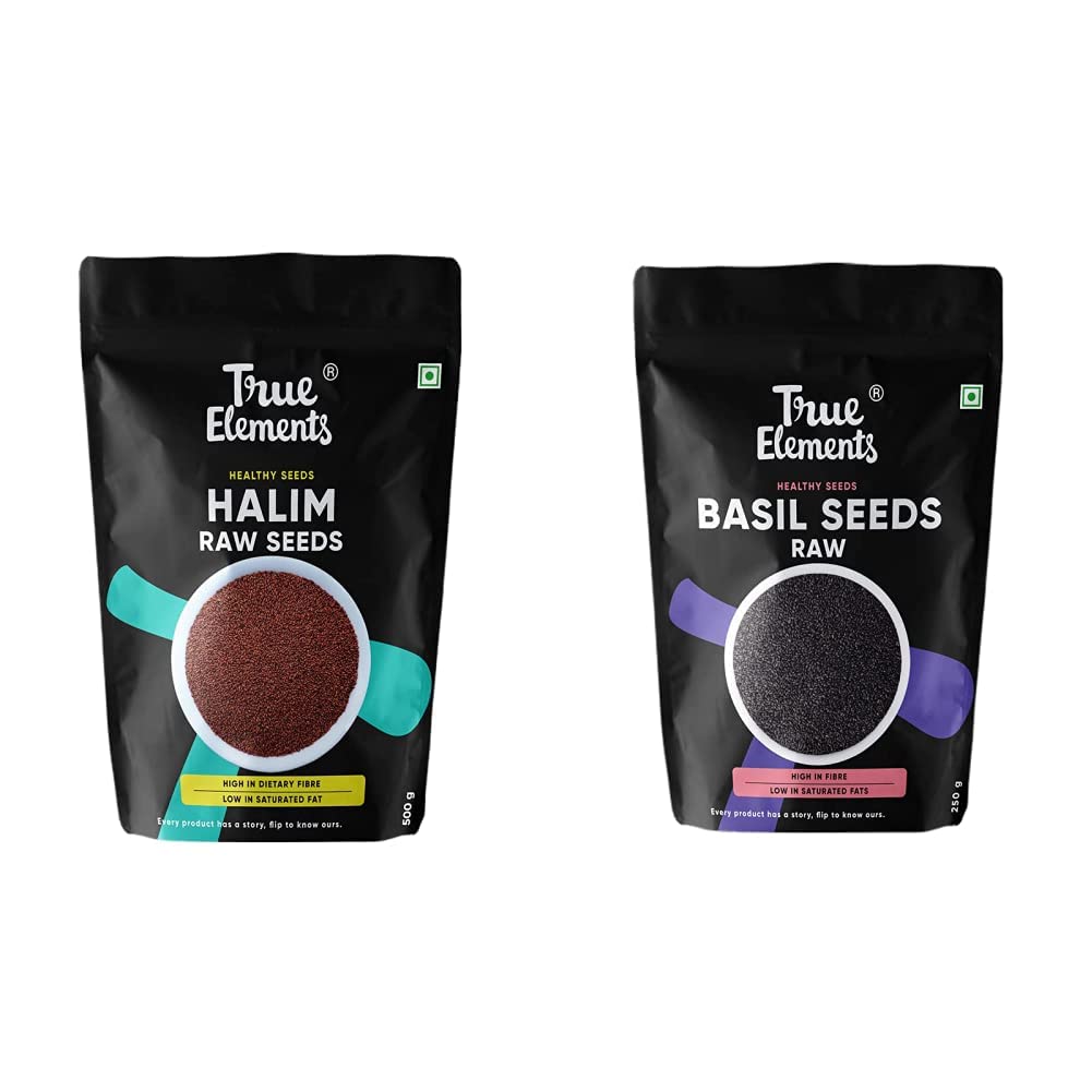 True Elements Halim Seeds 500g - Aliv Seeds & True Elements Basil Seeds ...