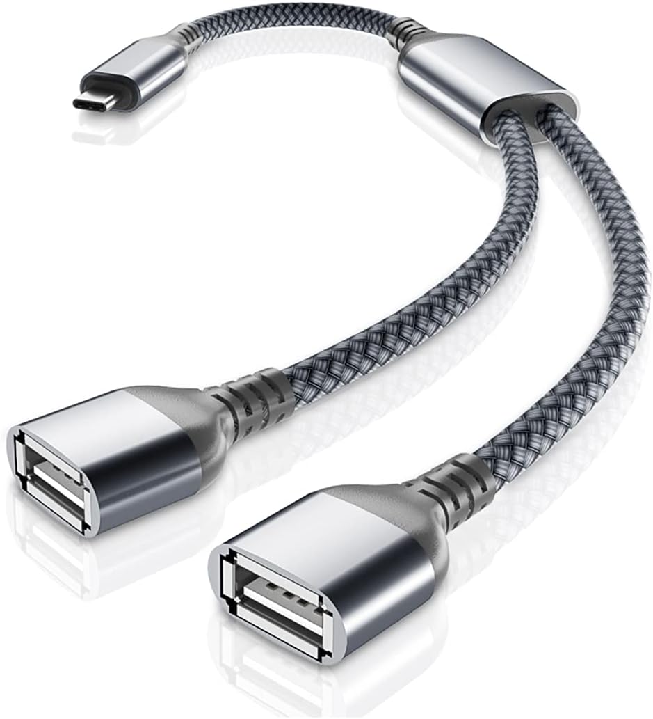 Amazon.com: Type C to Dual USB Adapter, eTECH Collection Type C OTG USB ...