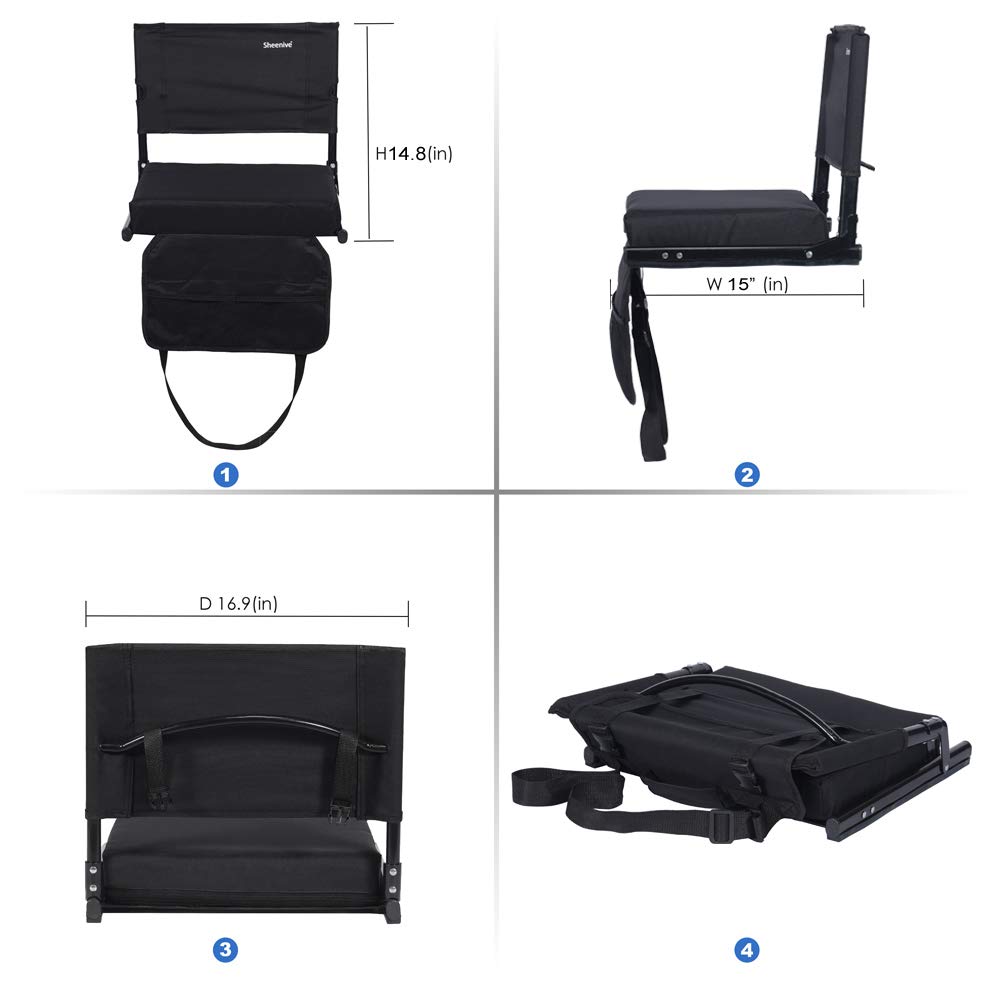 Sheenive Stadium Seats for Bleacher - Wide Padded Cushion Stadium Seats ...