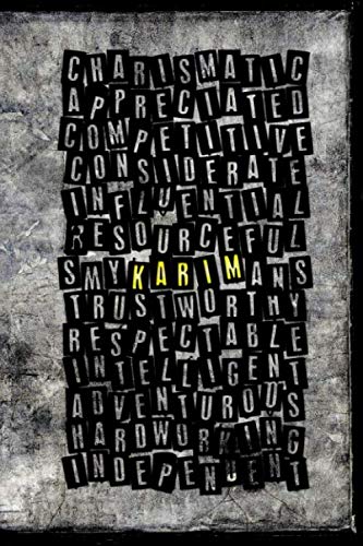 Karim: Personalized Custom Name Journal Notebook with Positive ...