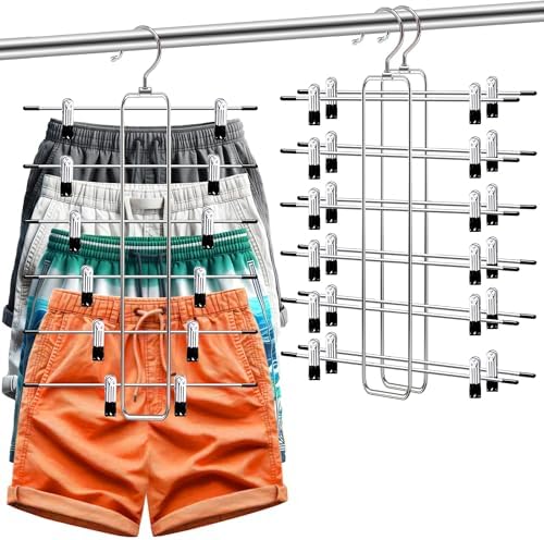 Amazon.com: 3 Pack Closet-Organizer-Pants-Hangers-Space-Saving,Metal ...