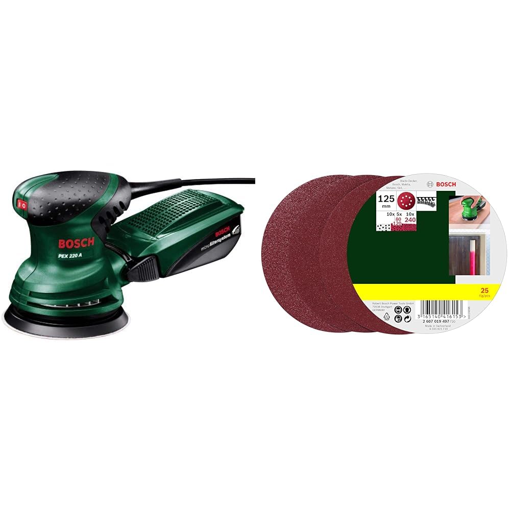 Bosch Home and Garden Random Orbit Sander PEX 220 A (220 W, in Carton ...