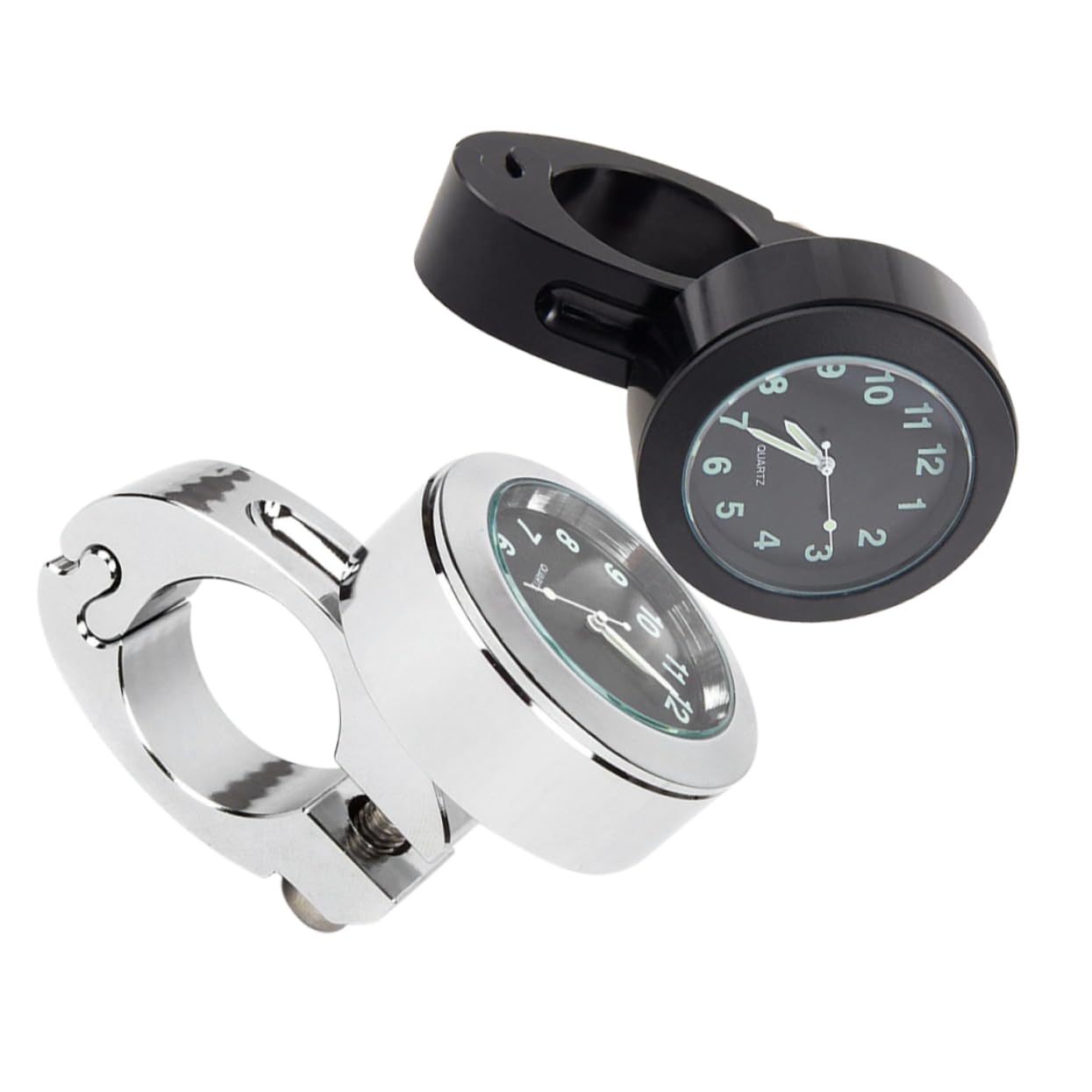Amazon.com: 2pcs Waterproof Motorcycle Handlebar Clock, Chrome Dial ...