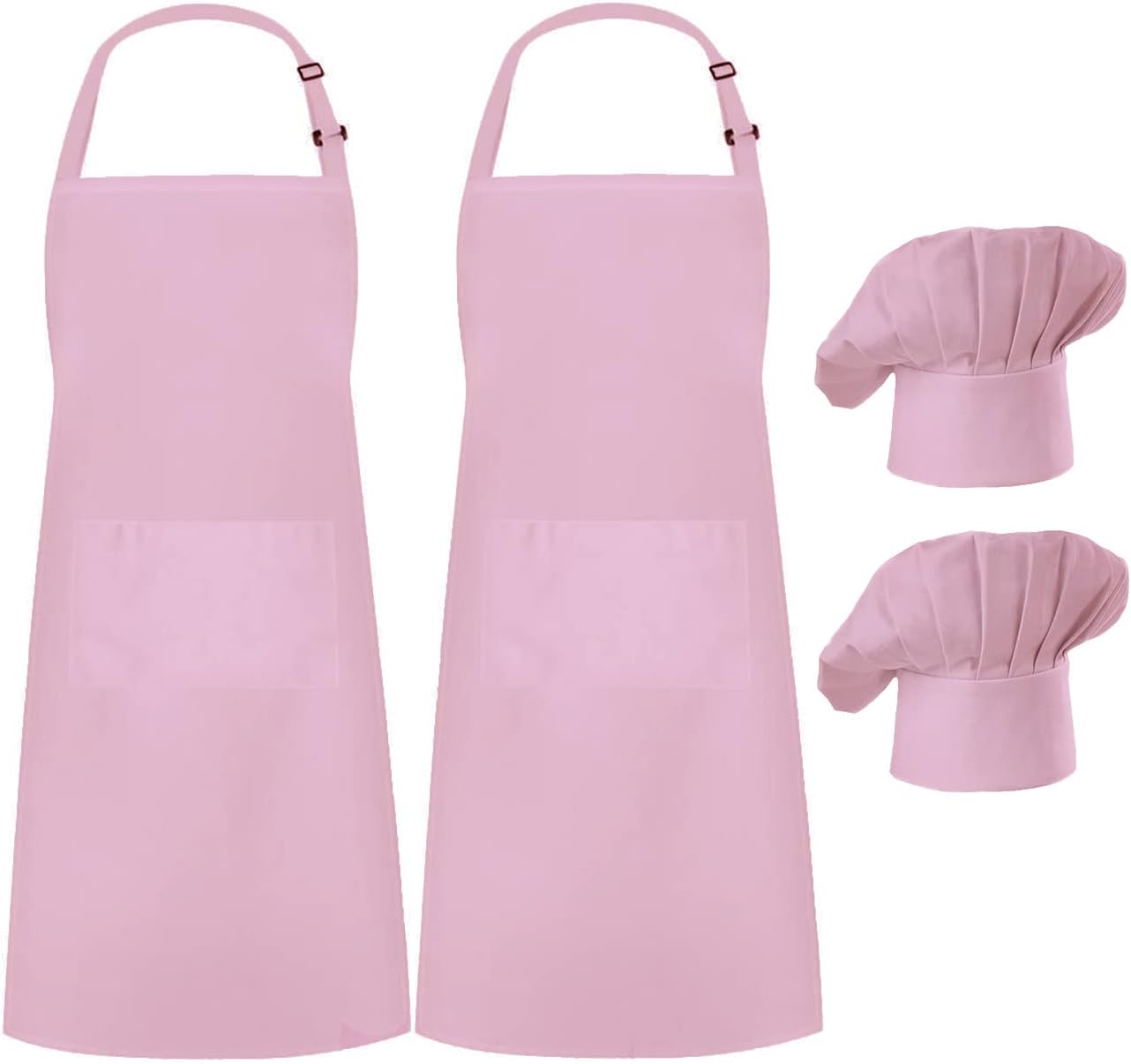 Amazon.com: Hyzrz 2 Pack Chef Apron Hat Set, Adjustable Bib Cooking ...