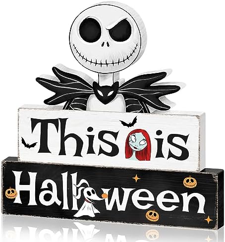 Amazon.com: Halloween Wooden Sign 3 Pieces Centerpiece Skull Ghost ...