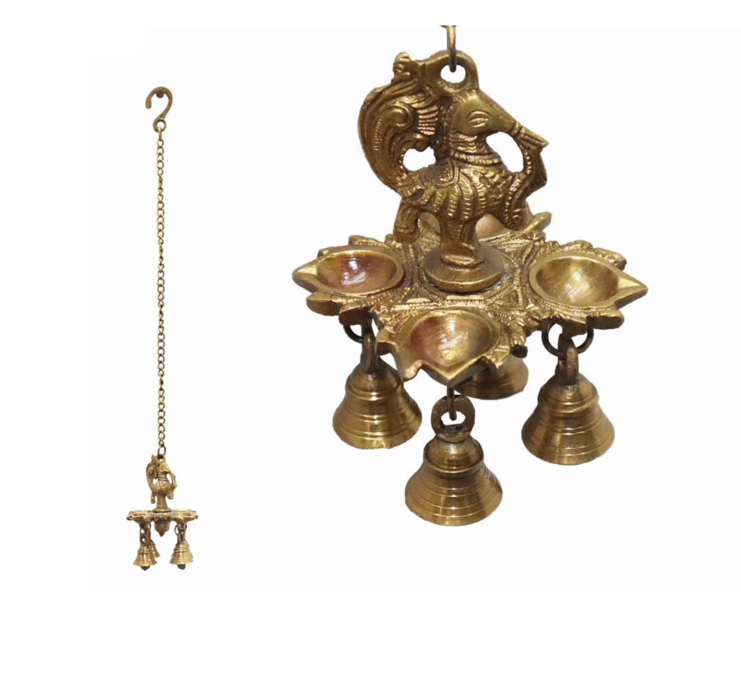Buy BRACOP Traditional Oil Lamp Brass Metal Diya Indian oil lamp Puja ...