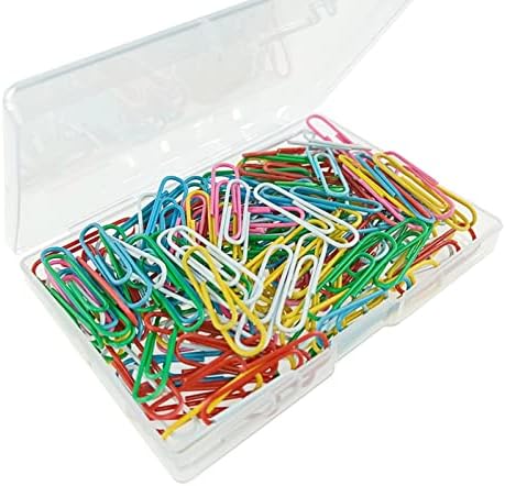 Coloured Paper Clips, 100 Pcs Paper Clamps for Office Stationery ...
