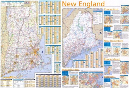 48x70 New England Regional States Official Executive Laminated Wall Map ...