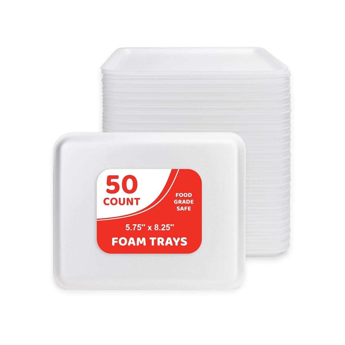 Snapklik.com : Hygloss White Foam Trays 5.75 X 8.25-Inch - Pack Of 50 ...