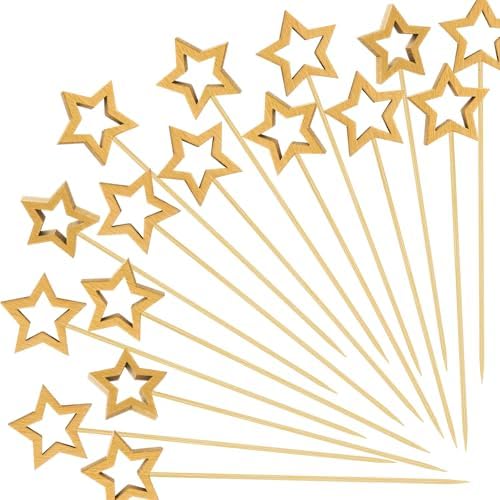 Amazon.com | 100PCS Gold Star Cocktail Picks, Decorative Fancy ...