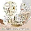 Amazon.com: Bookcase 4 Tier Bookshelf Open Freestanding Round Shape ...