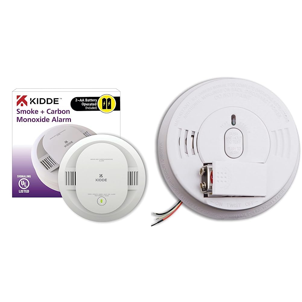 Kidde Smoke & Carbon Monoxide Detector, AA Battery Powered & Smoke ...