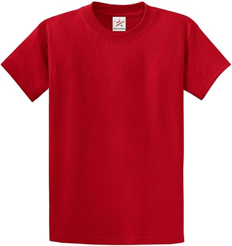 Star and Stripes Plain RED T Shirt 100% Rich Soft Organic Cotton RED ...