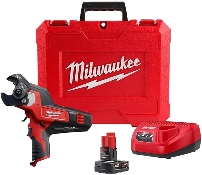 Milwaukee Electric - M12 600 MCM Cordless Cable Cutter KIT LED Light ...