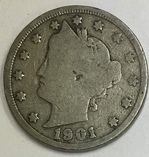 Amazon.com: 1901 Liberty Head Nickel Average Circulated 5c G-VG ...