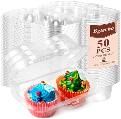 Amazon.com: Roshtia 100 Pcs 2 Cavity Cupcake Boxes 300 Pcs Mini Baking ...