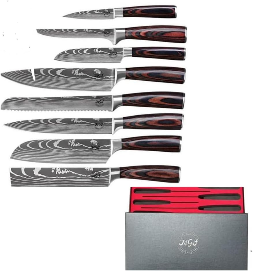 Amazon.com: Mccullough Kitchen Gifts Stainless Steel Blades Damascus ...