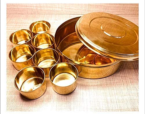 AERO Pure Brass Masala Dani | Box | Dibba | Spice Organiser, Container ...