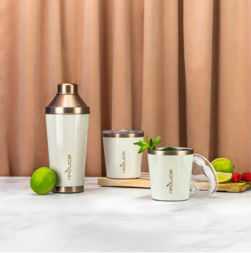 Amazon.com: REDUCE Cocktail 3-Piece Shaker Set with 10-oz. Lowball ...