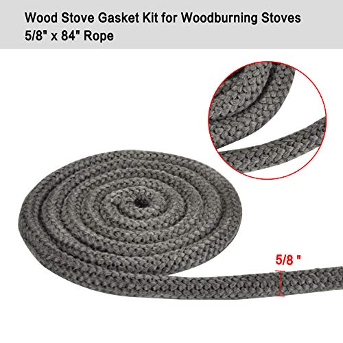 Snapklik.com : Wood Stove Gasket, 5/8 X 84 Graphite Impregnated ...