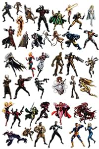 D2C Super Heroes Avengers Stickers - Pack of 40 Glitter Finish ...