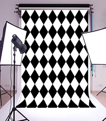 Amazon.com : BELECO 7x5ft Fabric Black and White Checkered Backdrop ...