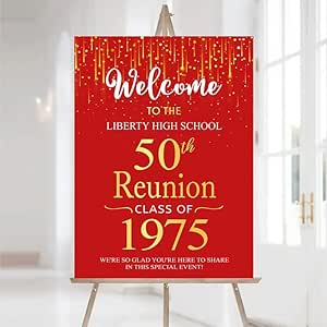 Amazon.com: Class Reunion Welcome Sign Personalized – Custom Sign with School Name and Year ...