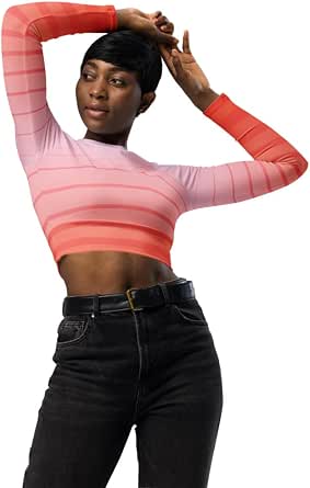 Recycled Long-Sleeve Crop top White at Amazon Women’s Clothing store