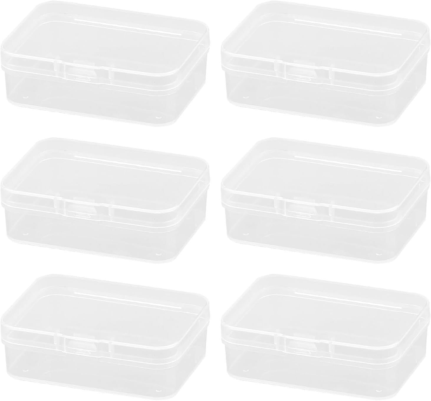 Rumyve 6Pcs Clear Plastic Storage Boxes with Lids - Mini Rectangular ...