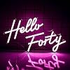 Hello Forty Neon Sign 40th Birthday Dimmable Neon Sign Pink Letters ...