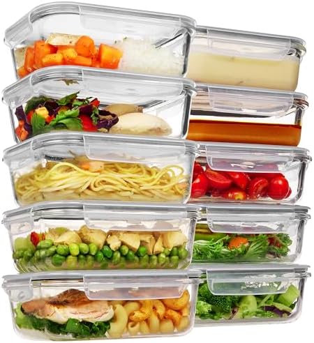 Amazon.com: Vtopmart 18Pack Glass Food Storage Containers with Lids ...