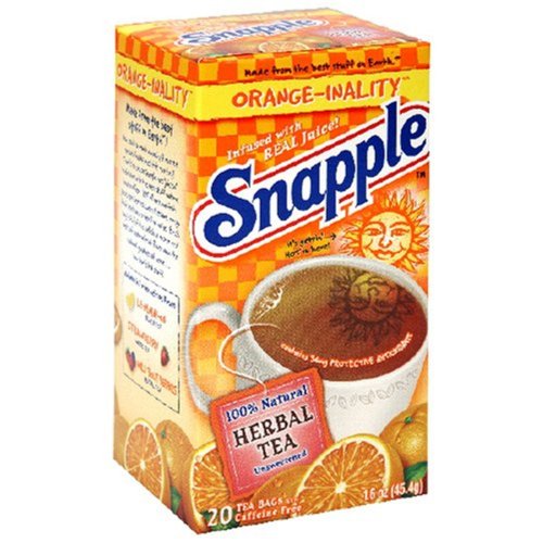 Amazon.com : Snapple Orange-inality Herbal Tea, Tea Bags, 20-Count ...