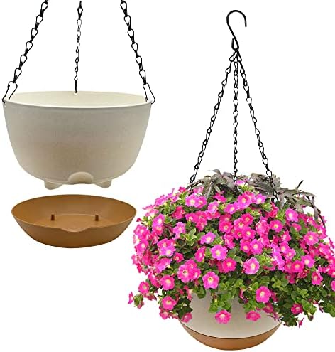 Amazon.com: KEDAER 2 Pack Hanging Planters for Outdoor Indoor Plants ...